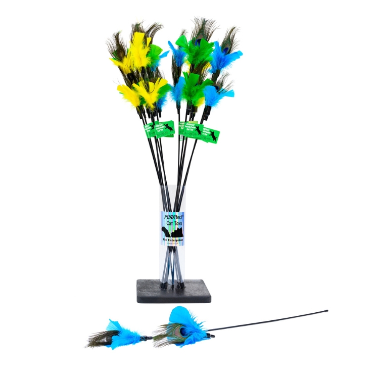 PURRfect® Peacock Feather Cat Toy - Vee Enterprises